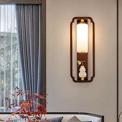 灯具床头灯新铜电视中过道背景墙中式国风客厅壁灯全卧室禅意2113