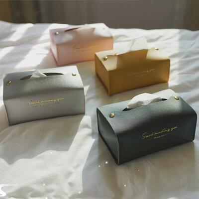 PVC Leather Tissue Holder Household Tissue Storage Box Tissu