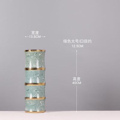 正品瓷新中式富贵竹陶瓷花瓶德镇高温器客厅意水养创景竹筒装饰品