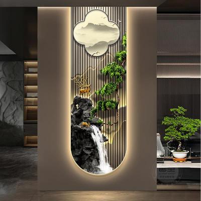 网红门正走对墙挂道轻奢画入户玄进关流水生财廊过装饰画新中式发