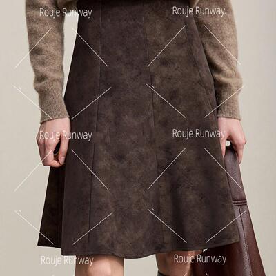 法式Rouje Runway复古高腰气质半身裙女春秋季新款百搭显瘦A字裙