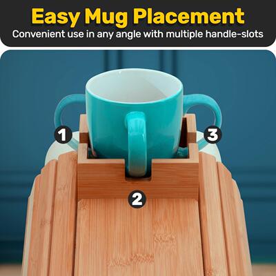 Bamboo Couch Cup Holder Couch Armrest Tray Arm Table Drink