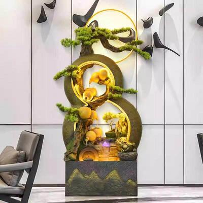 落地葫芦流水喷泉招财摆件家居景观客厅玄关装饰品办公室开业送礼