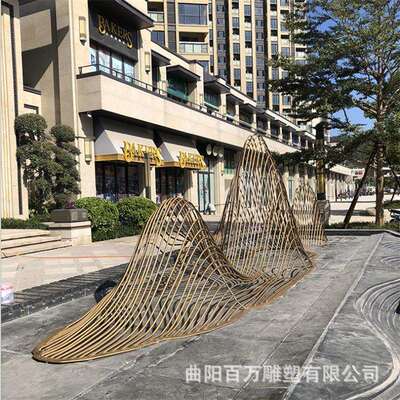 立水体钢不棍钢丝不锈钢假山片山不锈钢假锈深钢景假山来图化