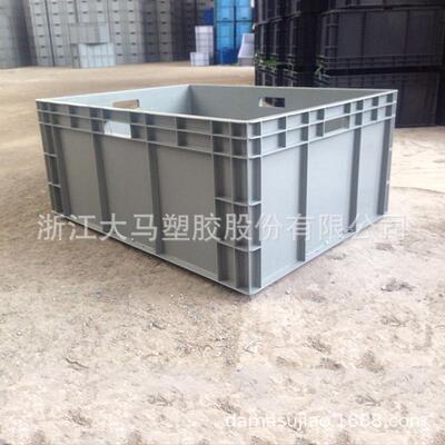 荐 灰色物流专用周转箱 可堆式堆叠箱 8644防静电降解欧标箱