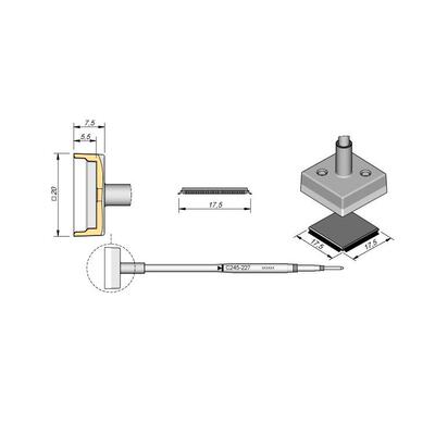 西班牙JBC C245227 QFP拆焊烙铁头17,5 X 17,5 C245-227