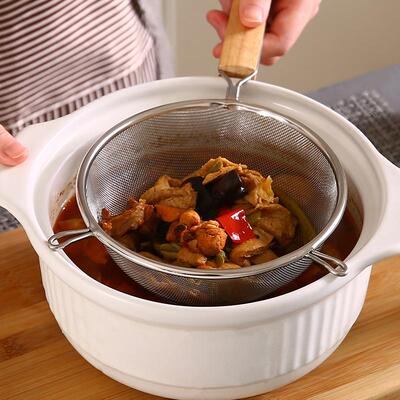 Large Stainless Steel Slotted Spoon, Extra Fine Mesh Straine