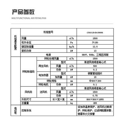 转轮除湿机CNS-D150低温湿冷库度3%下温转轮以循环除湿实验室空气