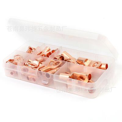 窥口接线端子140pcs盒装裸铜鼻子SC系列冷压铜端头带热缩管
