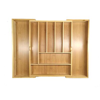 竹割制厨房刀具叉收纳盒ENU可伸缩分整理盒抽屉式餐刀具收纳盒