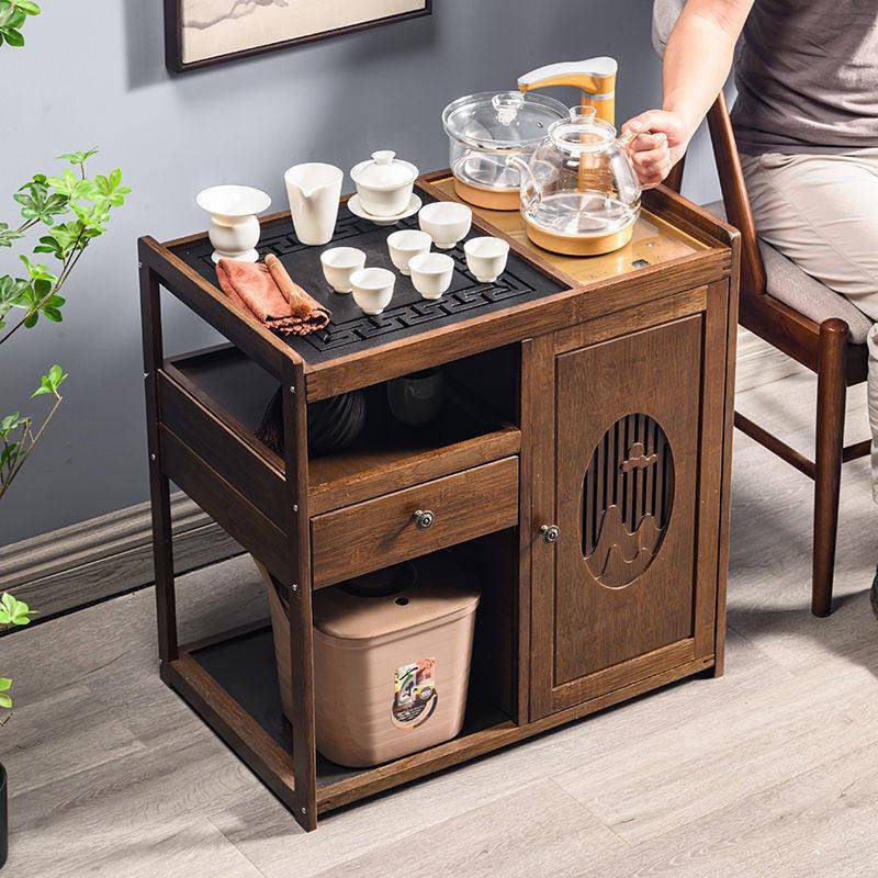 茶台家用小茶台烧水壶一体实木茶几小户型泡茶桌新中式移动茶水柜