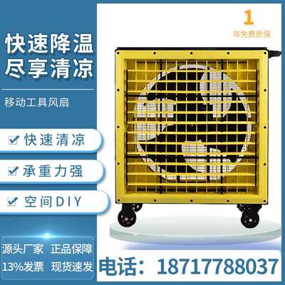 雷豹移动式工具车风扇EF2422D车间修车厂小推车置物架降温冷风机
