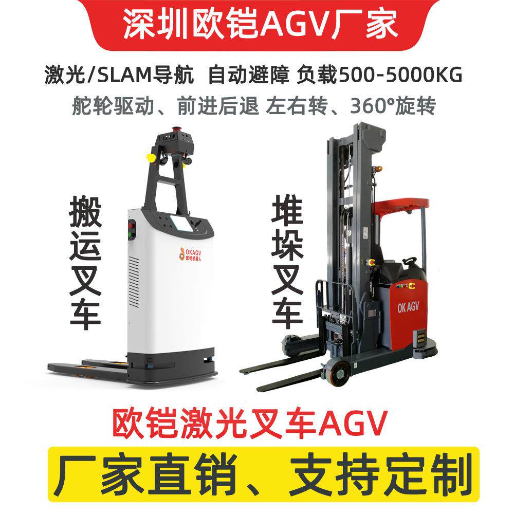 激光引导技术AGV小车无人搬运车雷达扫描自主定位智能叉车