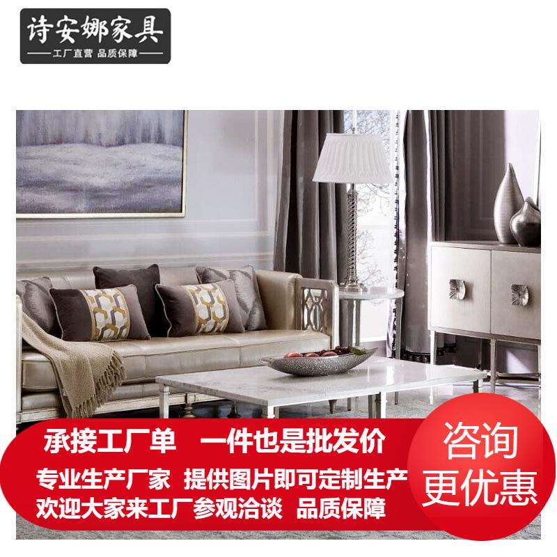 意大利米兰系列咖啡桌进口爵士白大理石茶几欧式茶几