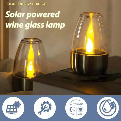 LED Solar Flameless Candle Lamp With 1.2V 600MAH Rechargeabl