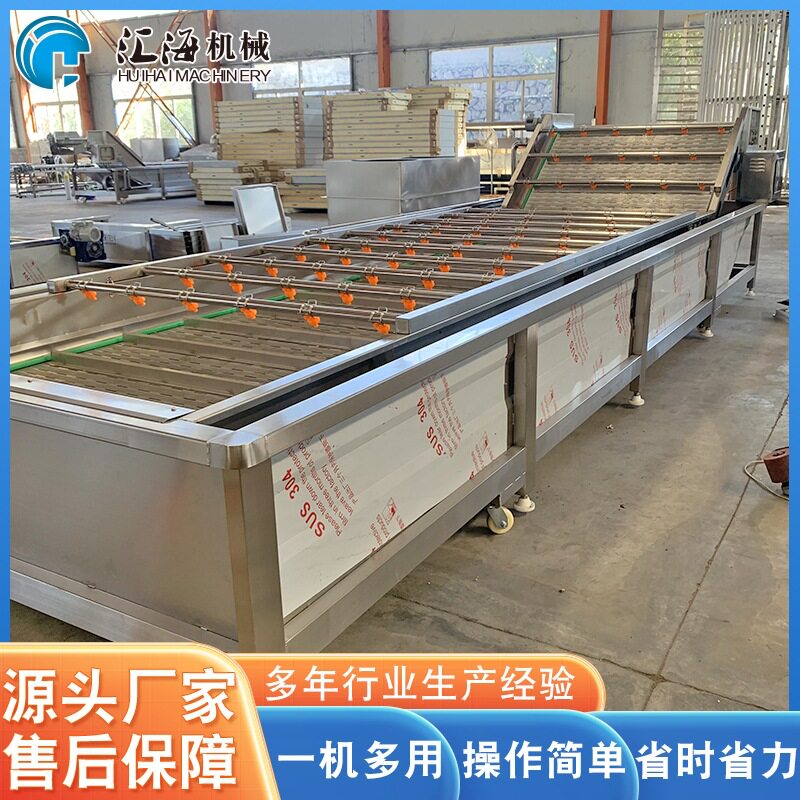 诸城小白菜清洗机 白菜气泡清洗机 果蔬叶菜类喷淋冲浪清洗流水线