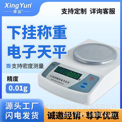 幸运XY-C高精度电子秤0.01g百分之一电子天平铝壳 下挂称重密度值
