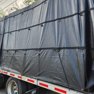 北美PVC卡车盖布篷布美式平板车全盖油布steel Lumber tarps