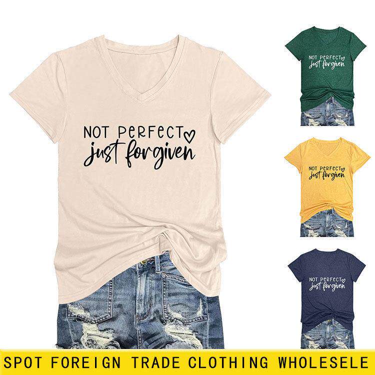 Just Forgiven Christian Shirt Faith Tee Heart Print Women