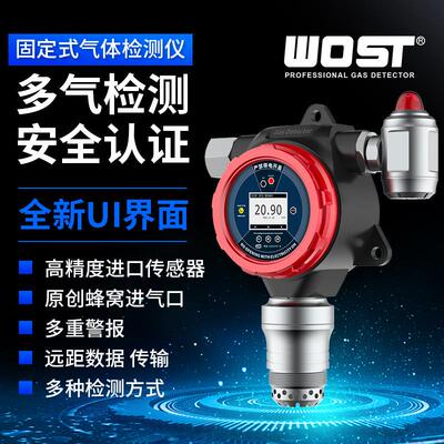 固定式氯体有检测仪有毒空害气体气探测Wost工业气浓度测漏报警器