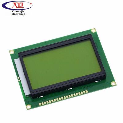 蓝屏Lcd12864显示液晶显示屏，带中文文本库，背光12864-5V并口串