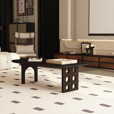 YG-5681A 2025年新款中古复古法式现代简约小户型茶几电视柜组合