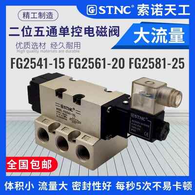 STNC索诺天工气动大流量电磁阀FG2541-15L FG2561-20L FG2581-25L