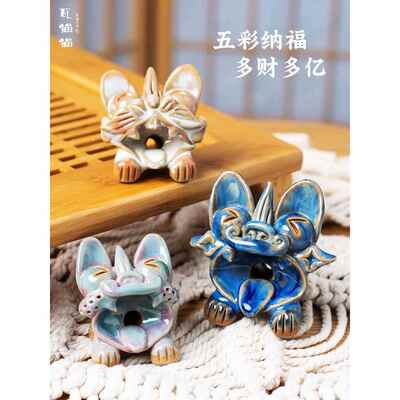 瓦猫云南大理丽江旅游送礼原创手工招财猫灵兽陶瓷礼物创意装饰品