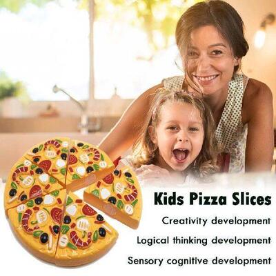 9Pcs Food Pretend Play Pizza with Cutter & Shovel Fast Food