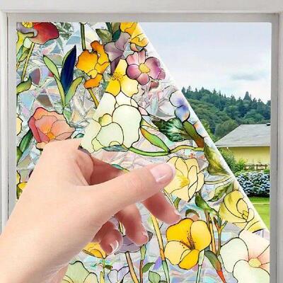 Window Privacy Film Pvc Window Film Colorful Stained Glass