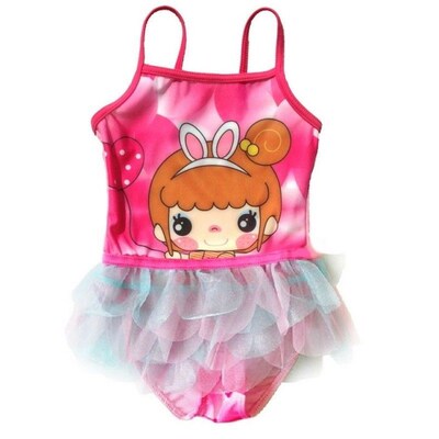 size:104-158 包邮偏小女童连体泳衣女孩温泉儿童泳衣表演舞蹈衣
