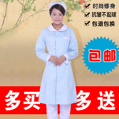 新款白大褂护士服长袖冬装对襟圆领icu药房工作服打折HSD-158