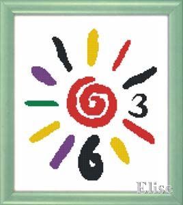 空白布爱丽丝十字绣钟面-ZB032太阳之子14CT小格31cm*34cm
