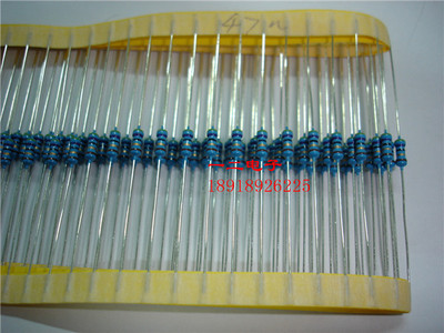 RJ24 1/4W 1% 47R插件精密电阻100只 全新原装