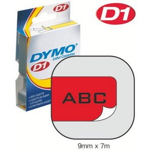 DYMO 40917 D1标签带9mm红底黑字价格贴纸标签标签打印机网线标