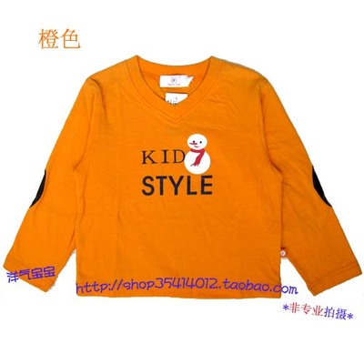 专柜正品低价包邮 童话故事 男孩 纯棉V领长袖T恤 35111#