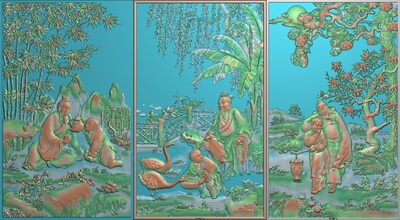 浮雕图 精雕图 灰度图 太白羲之玉川
