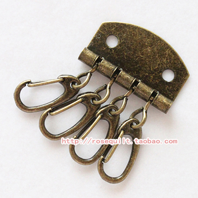 手工DIY铺料  古铜色多环钥匙扣 No32