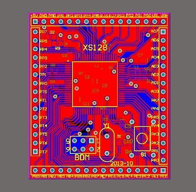 MC9S12XS128MAA最小系统pcb XS128智能车设计XS128核心板飞思卡尔