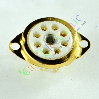 GZC8-Y-9-G八脚陶瓷电子管镀金管座适ECC40 AZ41 EF40 EF41 EL41
