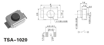 MP3配件 MP4配件3*4*2中间按键 3x4x2小金砖轻触开关