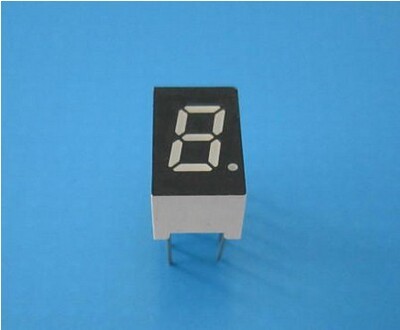 0.3英寸共阴高亮红光 1位数码管10脚 7.6mmx12.7m插件数码