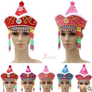 蒙古舞蹈蒙古袍配饰藏族男女头饰