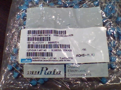 瓷片电容器 Murata DEBB33D102KA2B  1000PF 2KV