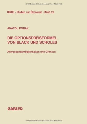 【预售】Die Optionspreisformel Von Black Und Scholes: ...