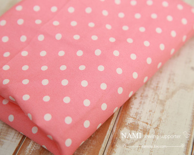 sewing supporter 玫粉色水玉