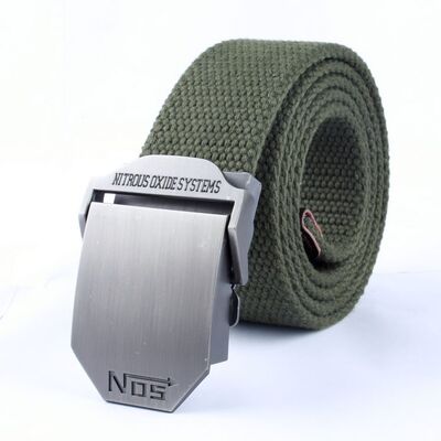 金属压扣帆布黑鹰战术军腰带