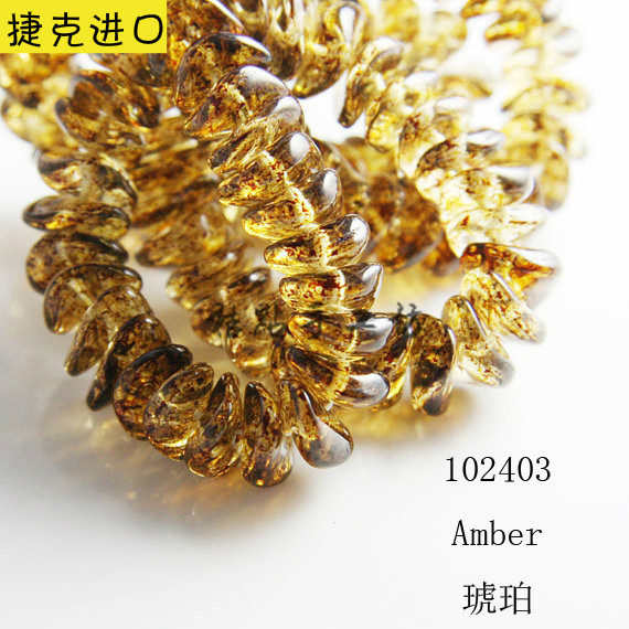 4*9mm波浪捷克珠.捷克玻璃珠.捷克火烧珠.枣形珠.碟片.首饰(102)
