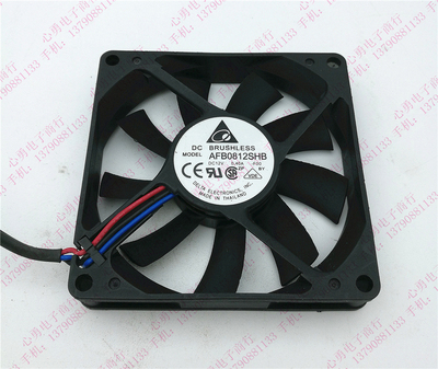原装正品Delta散热风扇 AFB0812SHB 12V 0.4A -FOO 8015超薄大风