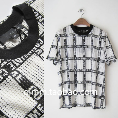 半价T恤韩版字母格子短袖微透